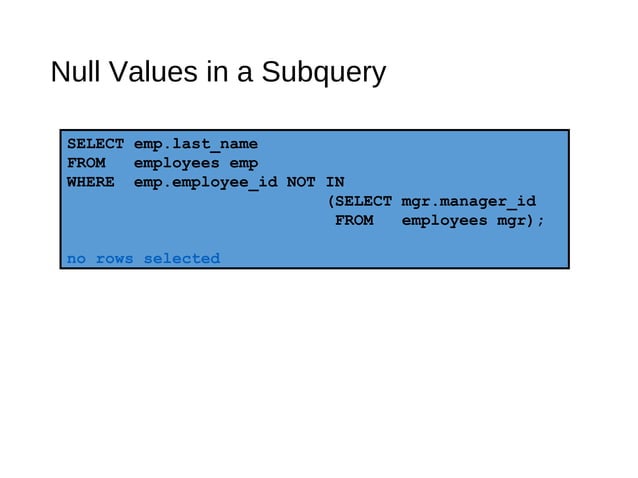 Using subqueries to solve queries | PPT