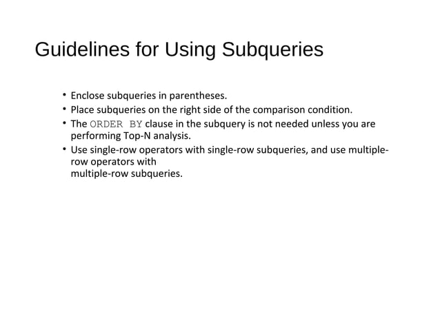Using subqueries to solve queries | PPT Using subqueries to solve queries | PPT