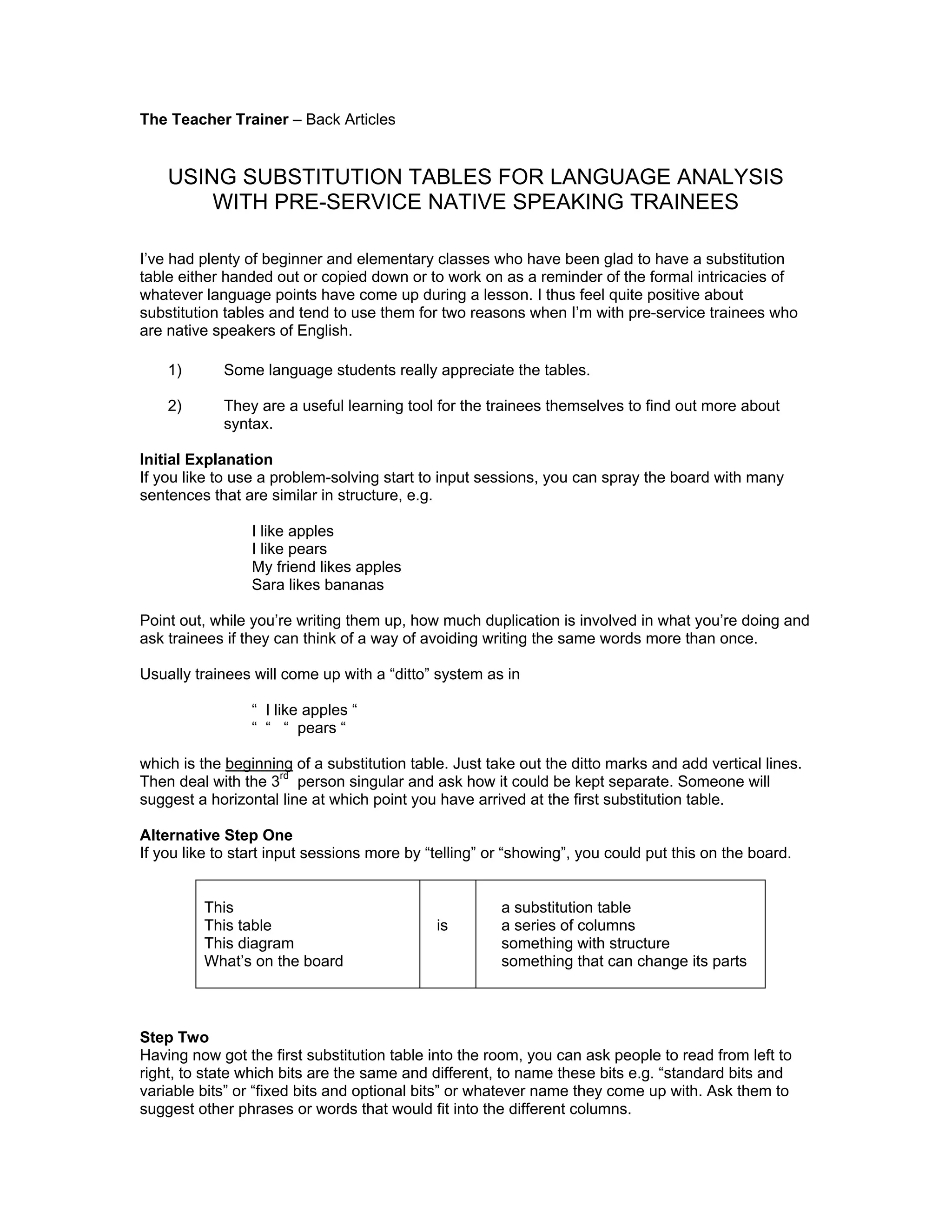 Using substitution tables | PDF