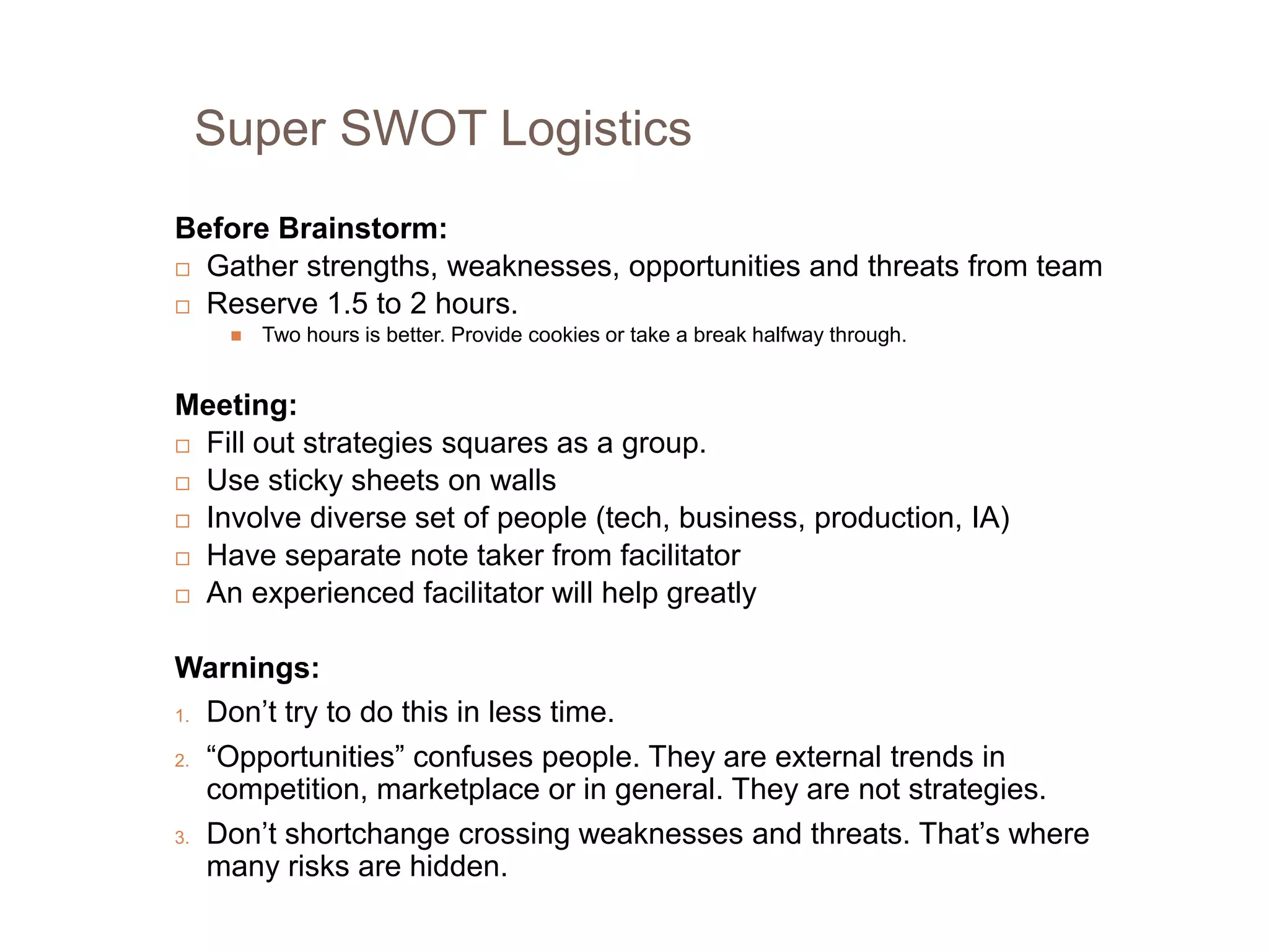 Thinking Inside The Boxes: SuperSWOT | PPT