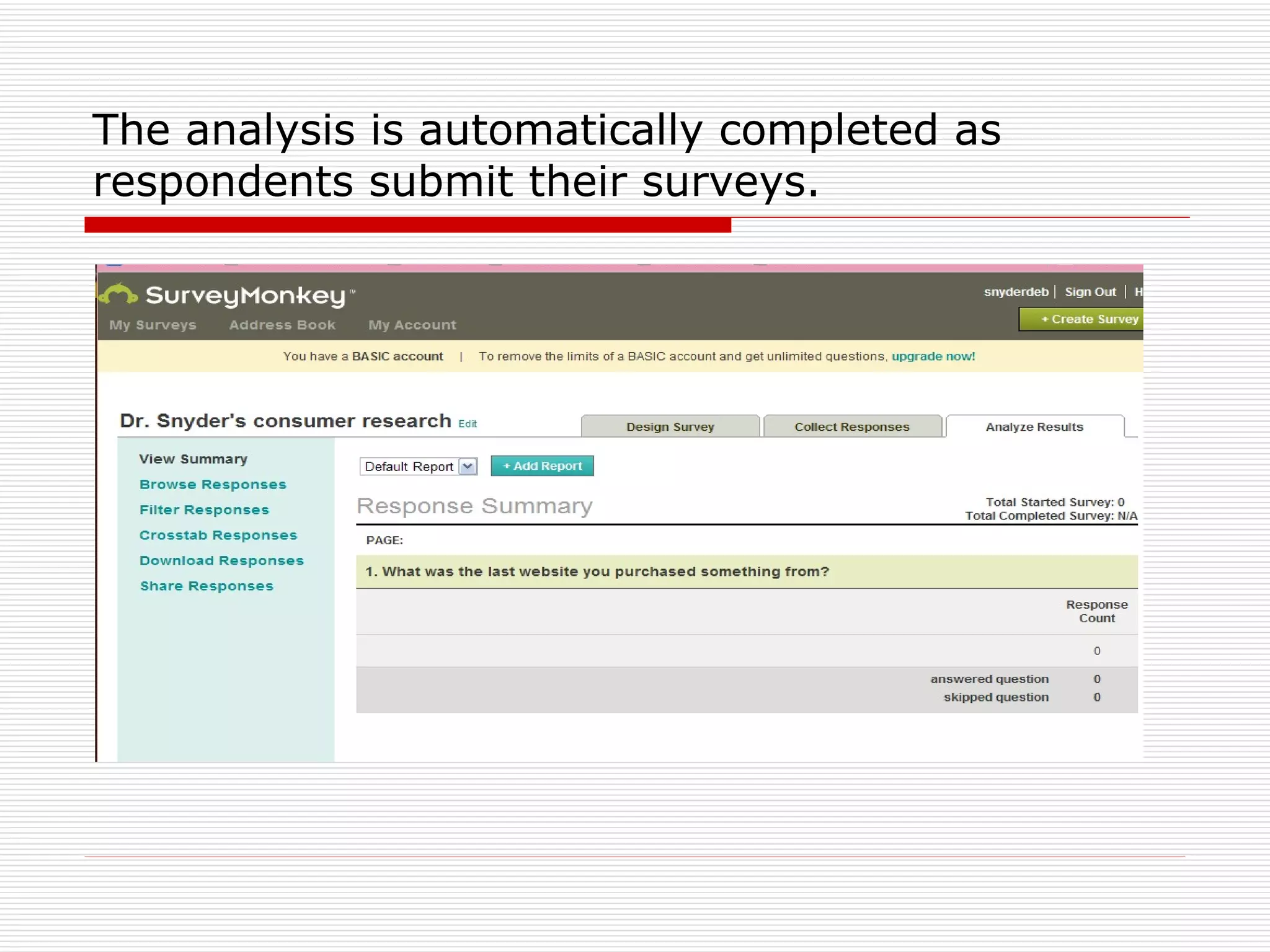 Using survey monkey | PPT