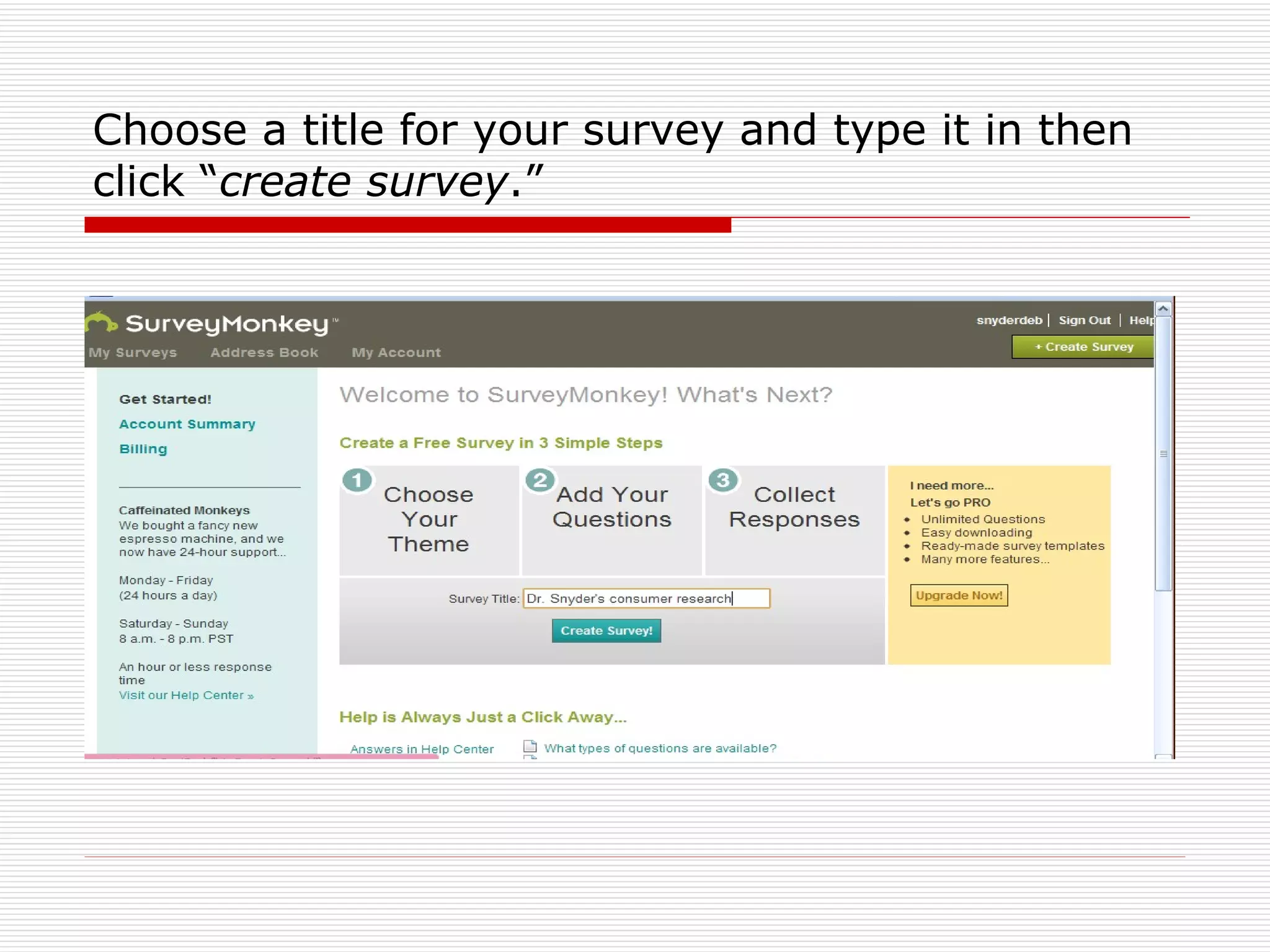 Using survey monkey | PPT