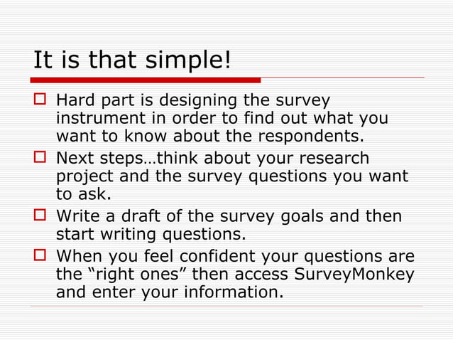 Using survey monkey | PPT