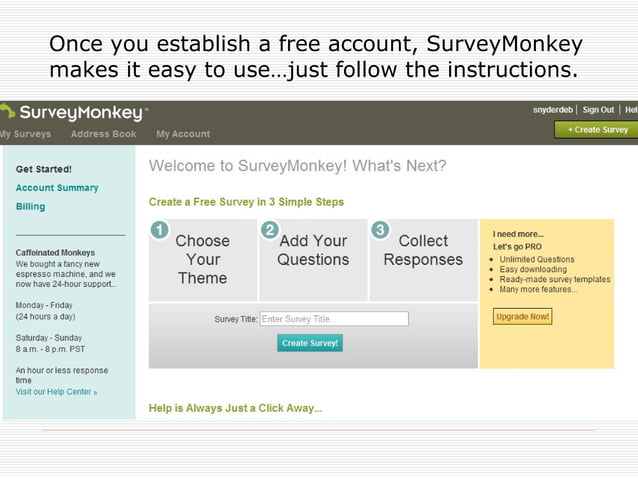 Using survey monkey | PPT