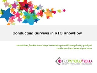 Using Surveys in RTO KnowHow | PPT