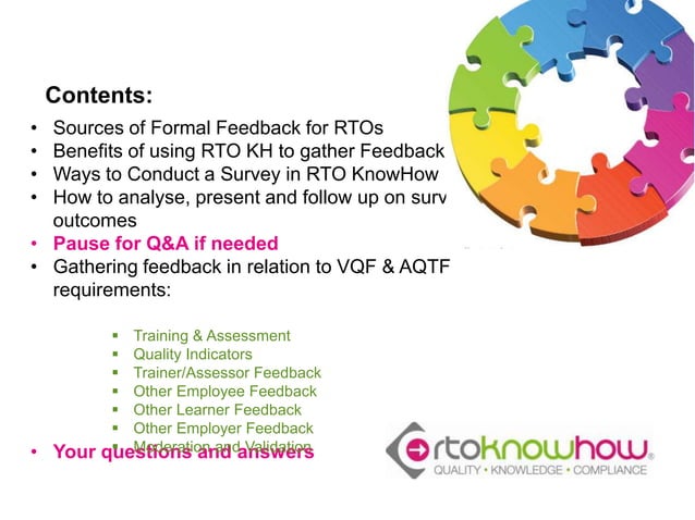 Using Surveys in RTO KnowHow | PPT