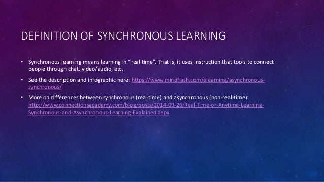 Using Synchronous Learning tutorial