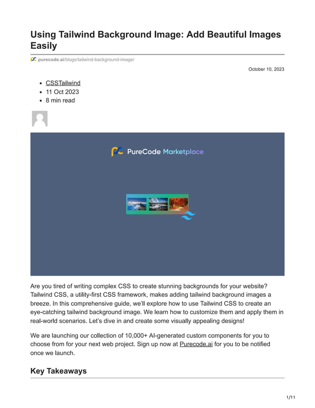 Using Tailwind Background Image Add Beautiful Images Easily.pdf