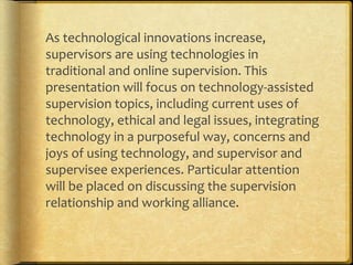 Using technology to enhance clinical supervision | PPTX