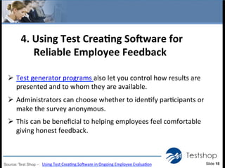 Using test creating software in ongoing employee evaluation | PPT