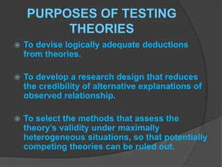 Using, testing and developing conceptual framework, models & theories ...