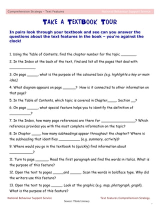 Using text features in content textbooks | PDF