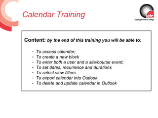 Using The Calendar | PPS