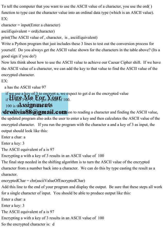 Using The Ceasar Cipher Encryption Algorithm You Take Each Charactepdf