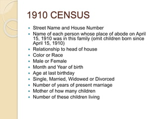 Using the Census to Grow Your Family Tree | PPTX