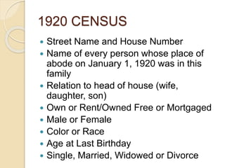Using the Census to Grow Your Family Tree | PPTX