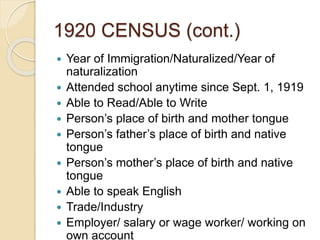 Using the Census to Grow Your Family Tree | PPTX