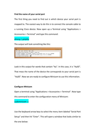 Using the cisco console in linux | PDF