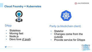 Using the Cloud Foundry and Kubernetes Stack as a Part of a Blockchain ...