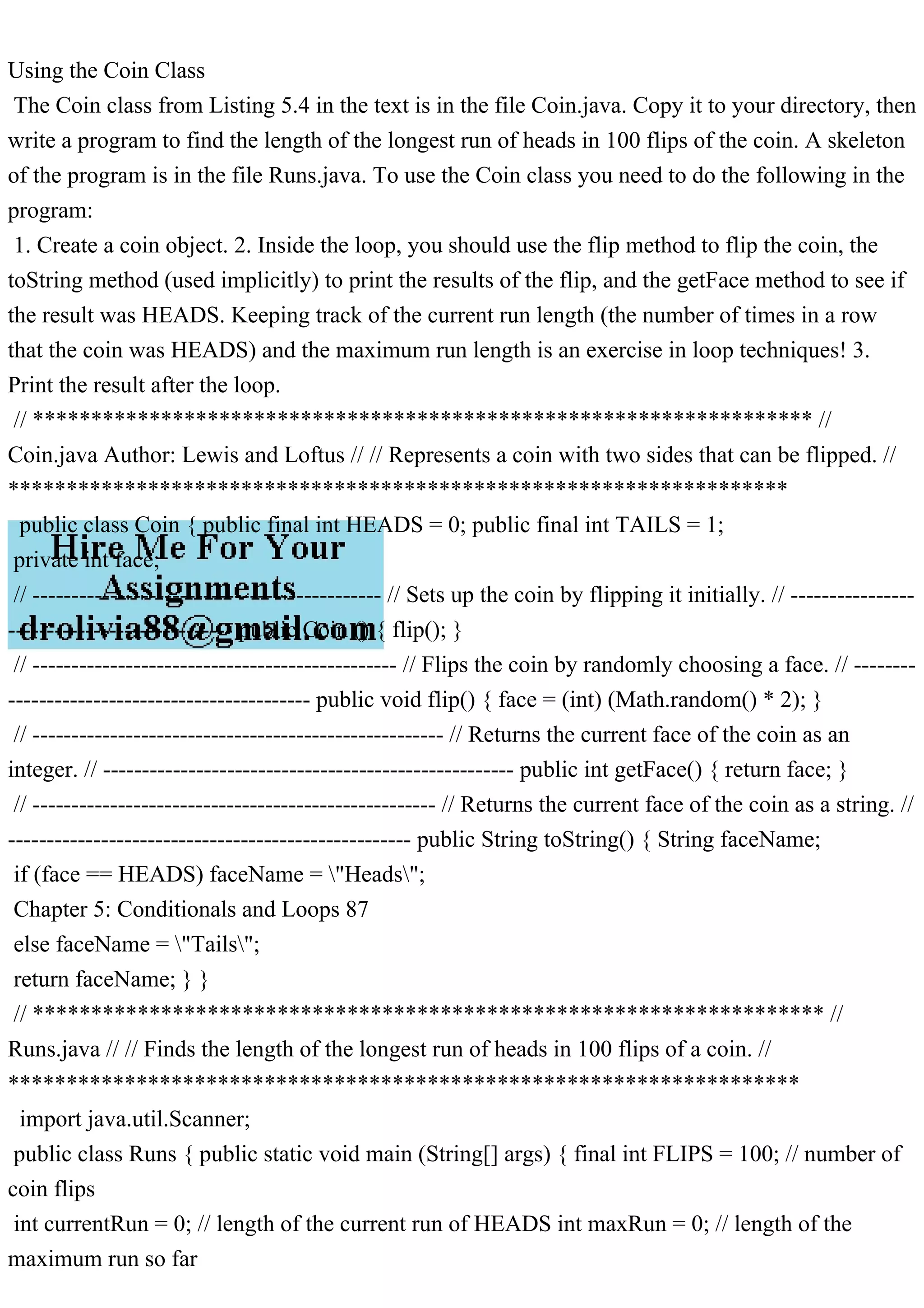 Using the Coin Class The Coin class from Listing 5.4 in the text i.pdf