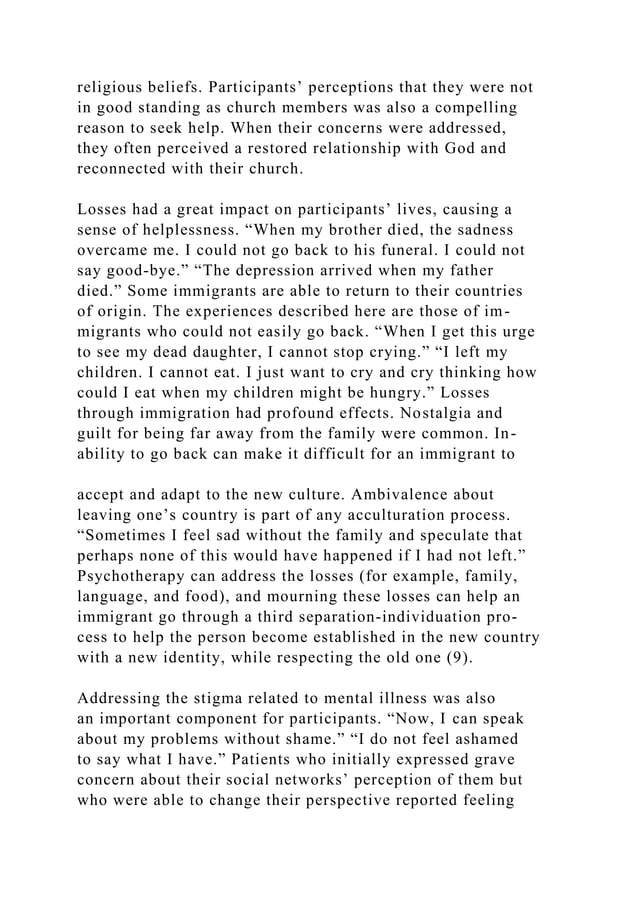 Using the Cultural Formulation Interview to BuildCulturally .docx ...