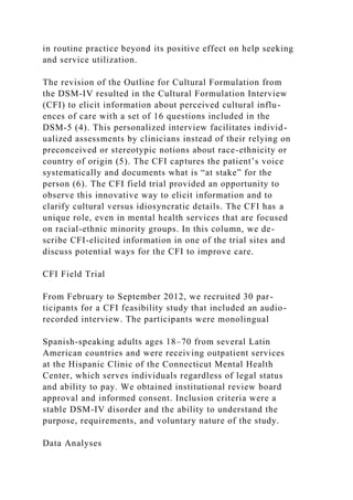 Using the Cultural Formulation Interview to BuildCulturally .docx