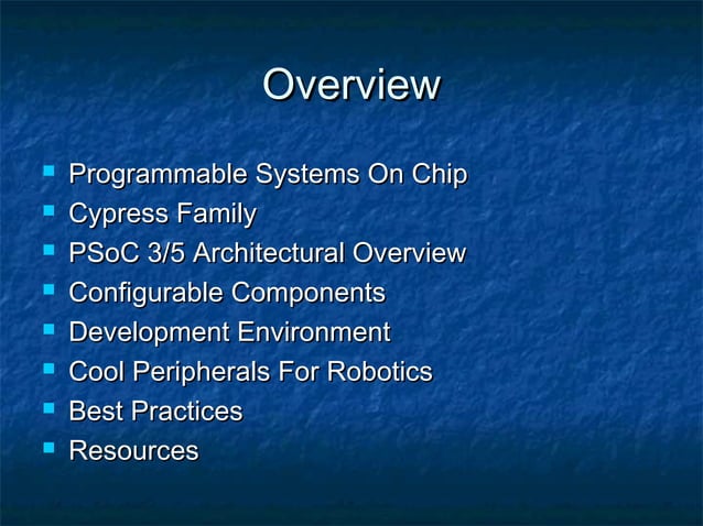 Using the Cypress PSoC Processor | PPT
