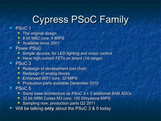 Using the Cypress PSoC Processor | PPT