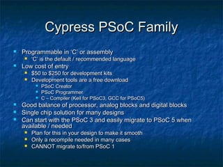 Using the Cypress PSoC Processor | PPT