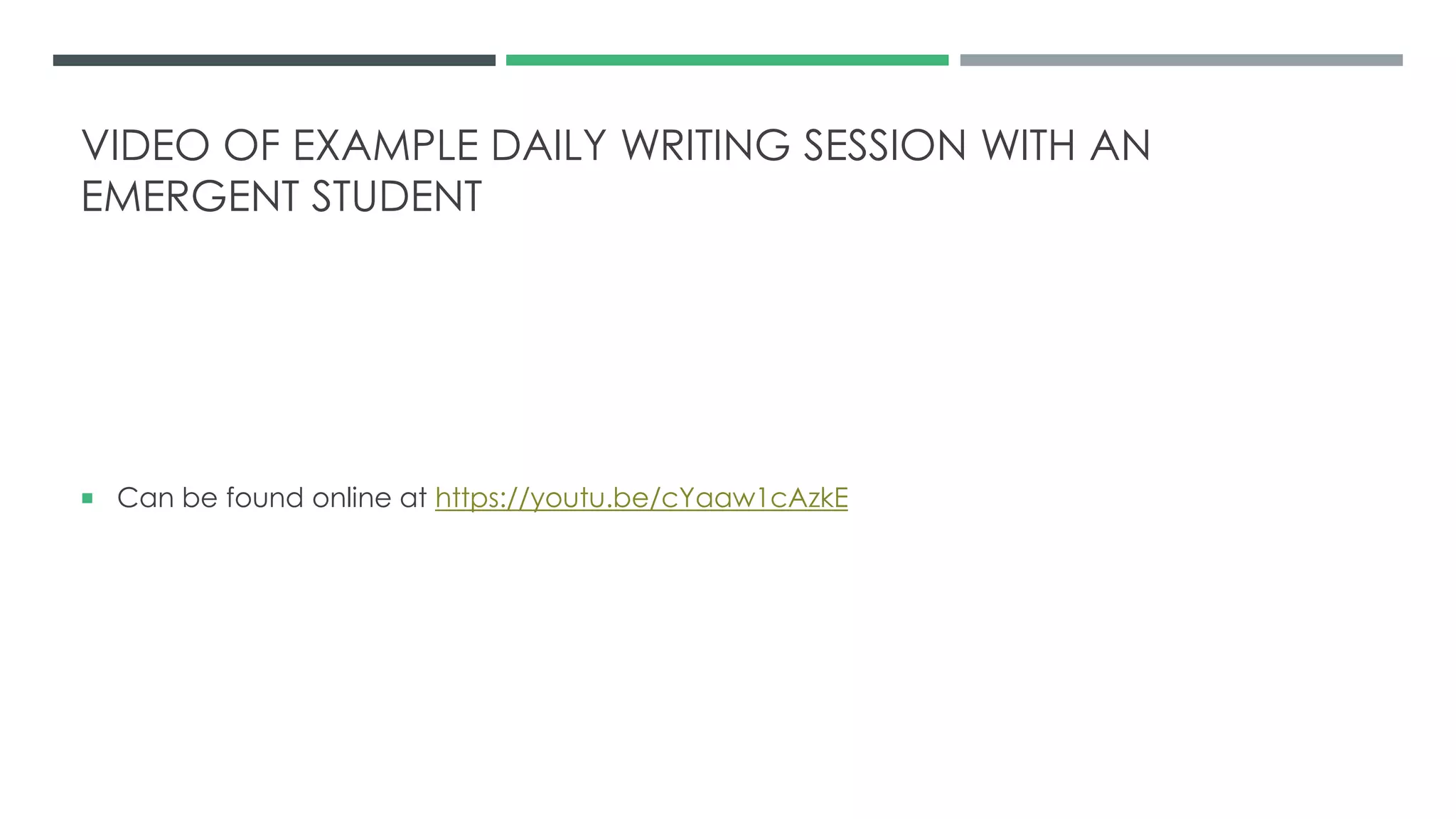 Using the Developmental Writing Scale | PPT