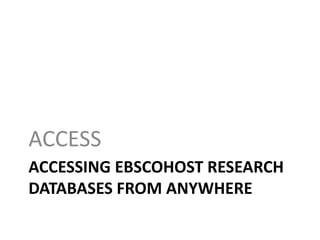 Using the Ebscohost Research Databases final | PPT