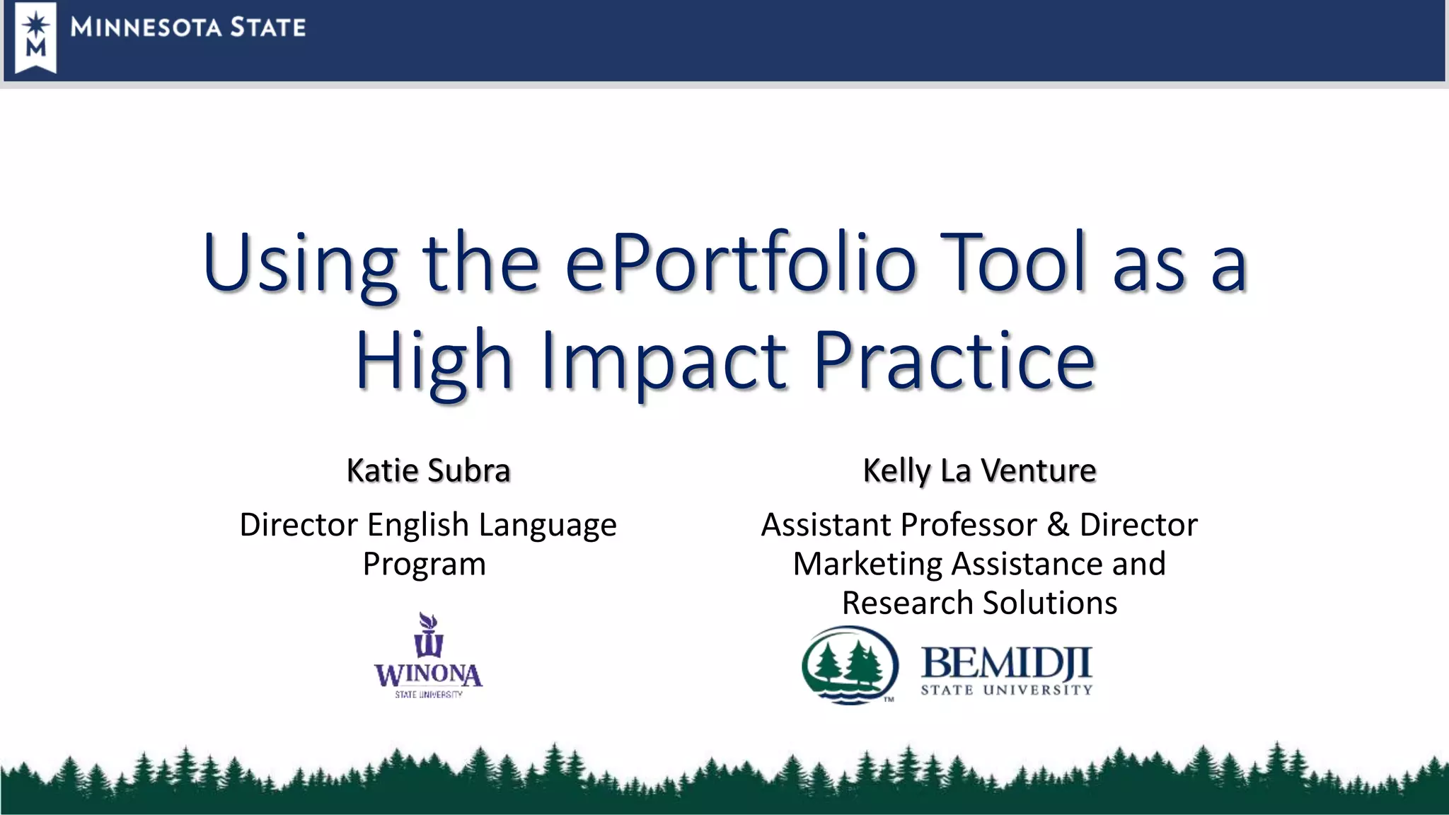 Using the D2L ePortfolio Tool as a High Impact Practice | PPTX