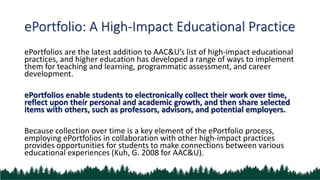Using the D2L ePortfolio Tool as a High Impact Practice | PPTX