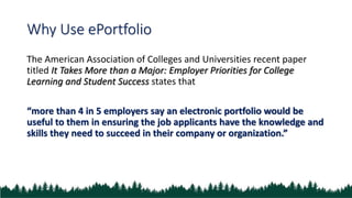 Using the D2L ePortfolio Tool as a High Impact Practice | PPTX