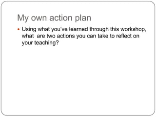 Using the experiential learning cycle to promote reflection | PPT