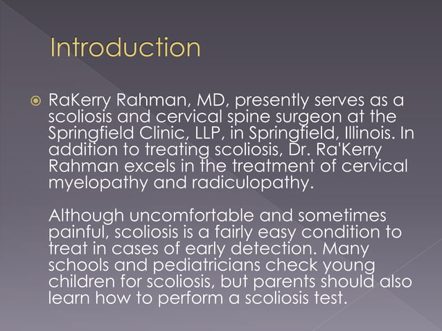 Using the Forward Bend Test to Detect Scoliosis in Children | PPT