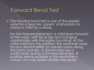 Using the Forward Bend Test to Detect Scoliosis in Children | PPT