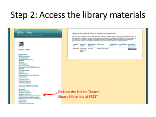Using the FSCJ library catalog | PPTX | Books and Literature