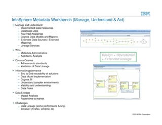 Using the information server toolset to deliver end to end traceability ...