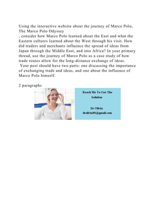 Using the interactive website about the journey of Marco Polo, The.docx