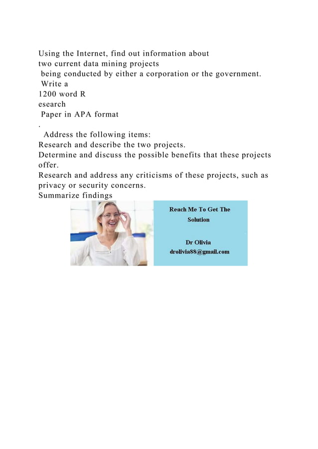 Using the Internet, find out information about two current data mi.docx