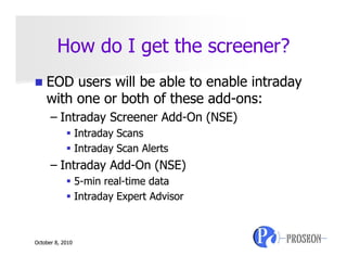 Using the Investar Intraday Screener | PPT