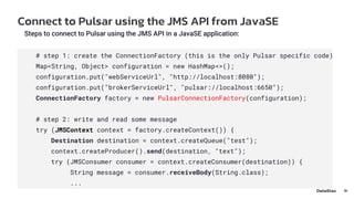 Using the JMS 2.0 API with Apache Pulsar - Pulsar Virtual Summit Europe 2021 | PPT