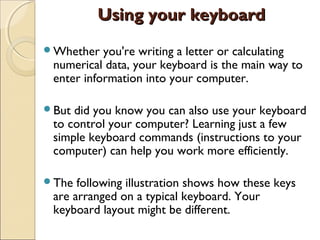 Using the keyboard | PPT | Computing | Technology & Computing