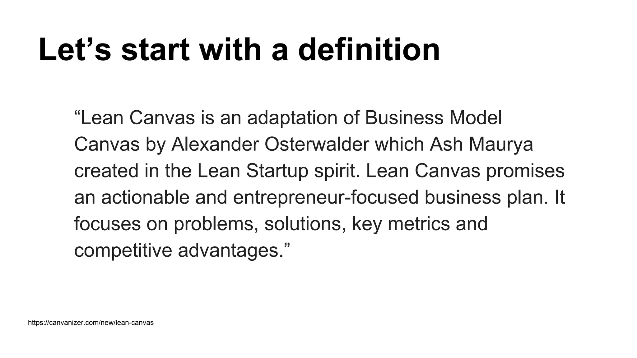 Using the Lean Canvas to Map and Drive your Startup | PDF