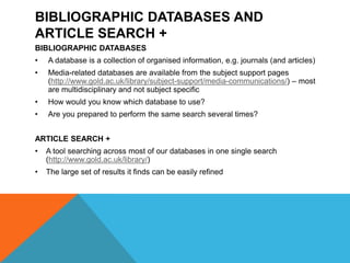 Using the library and referencing in a digital age | PPT