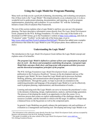 using the logic model for program planning.pdf