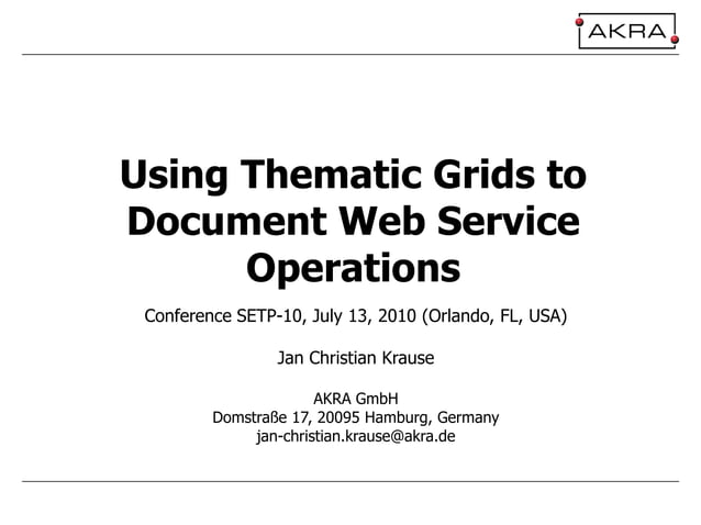 Using Thematic Grids to Document Web Service Operations | PDF