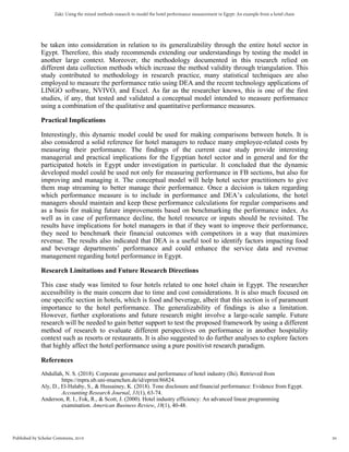 Using the mixed methods research to model the hotel performance measurement in egypt an example ...