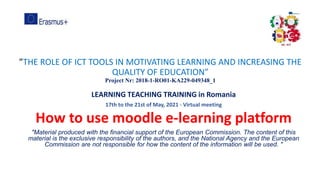 Using the moodle platform - US ICT Project | PPT